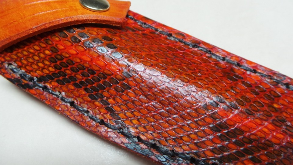 HAND MADE LEATHER 100% PYTHON SNAKE SKIN KNIFE SHEATH 5" | eBay