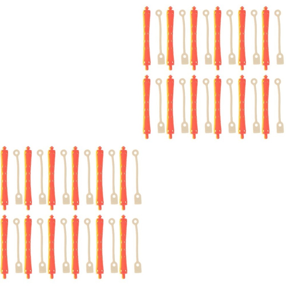 48 Pcs Hair Perm Rods Perming Rollers with Elastic Rubber Band ...