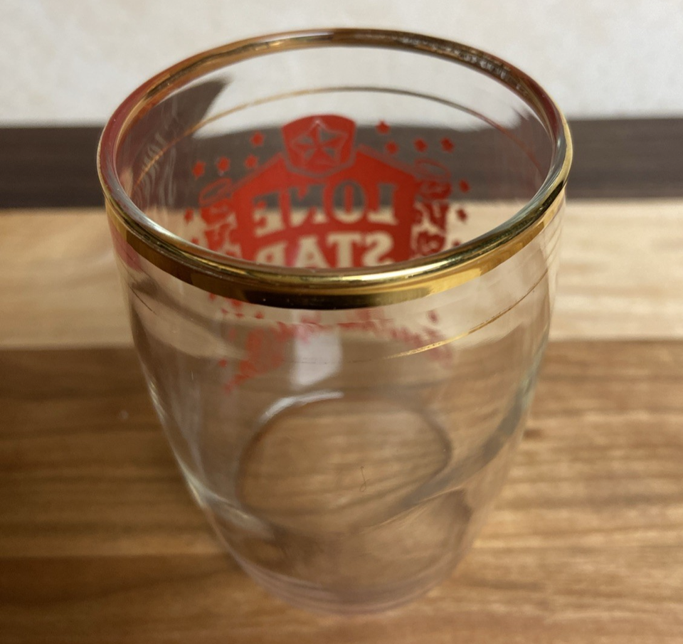 VINTAGE Lone Star Beer Barrel Glass Barware Advertising Texas Brand ...