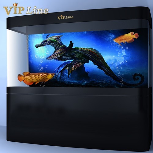Aquarium Background Poster Dragon Knight PVC Fish Tank Decorations ...