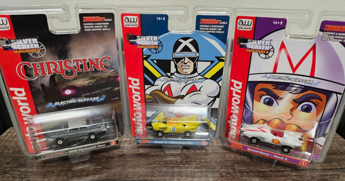 Set of 3 Auto World Silver Screen Machines ThunderJet Ultra G HO Slot ...