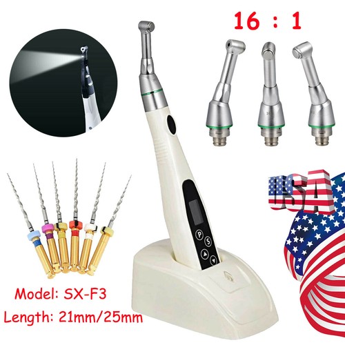 LED Dental Wireless Endodontic Endo Motor Handpiece 16:1 + Niti Rotary ...