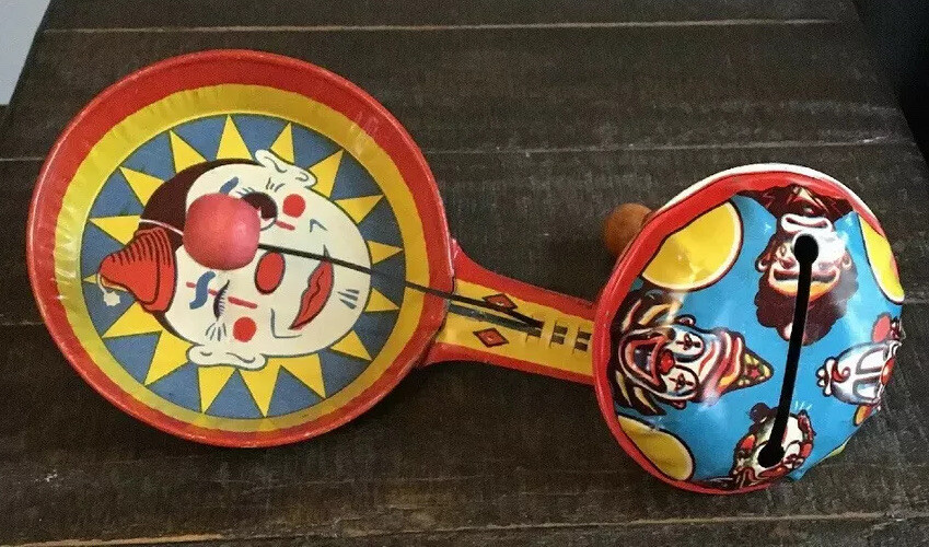 Noise Maker Lot Of 2 - Antique Vintage Clicker Rattle Party Favor Clown ...