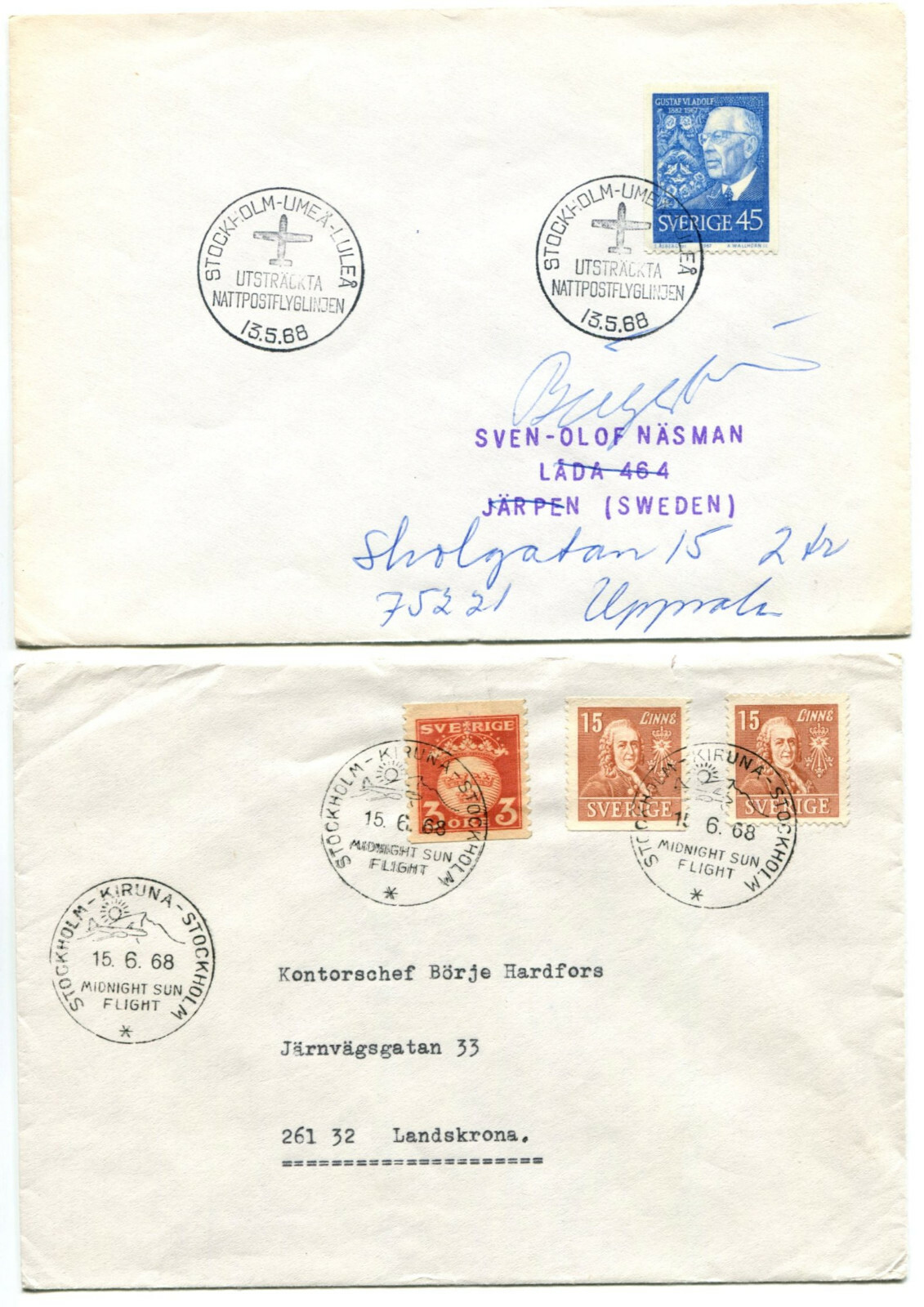 FFC P16 Stockholm - Kiruna Umea Lulea 1968 Sweden Midnight Sun Flight ...