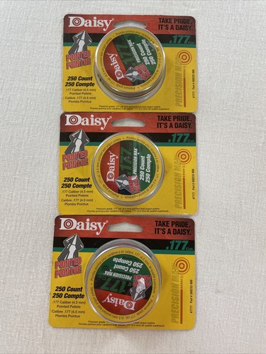 3-Pk Daisy Pointed PRECISION MAX Pellets .177 Caliber Tin 250 Count ...