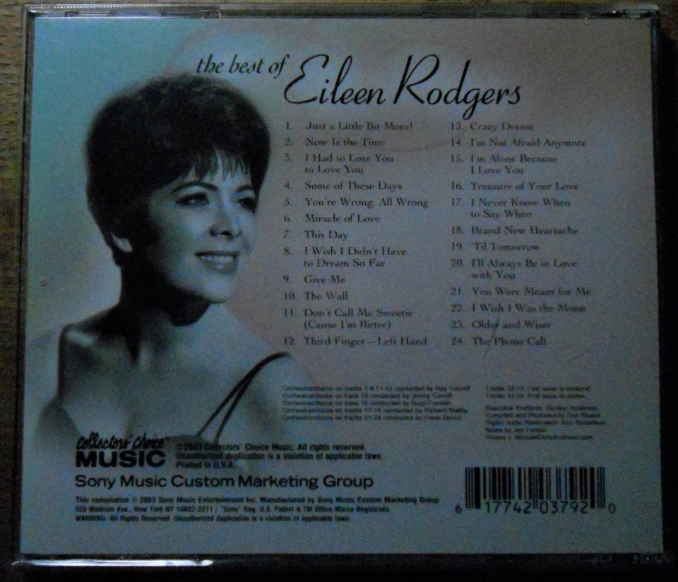 EILEEN RODGERS The Best of Eileen Rodgers 2003 Sony Music Group | eBay