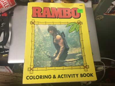 Vintage 1985 RAMBO COLORING ACTIVITY BOOK Sylvester Stallone Movie Tie ...
