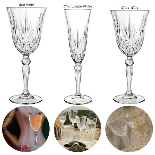 Red White Wine Glasses Champagne Flutes Cocktail Party Drinking Glass ...