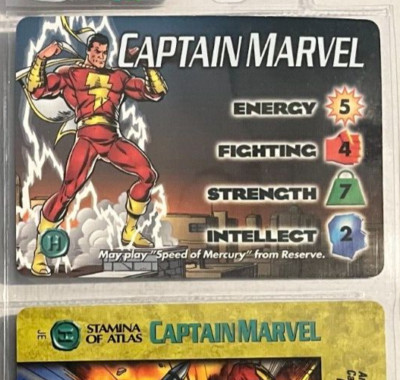 Overpower Collectible DC Card Game - Captain Marvel Character Cards Set ...