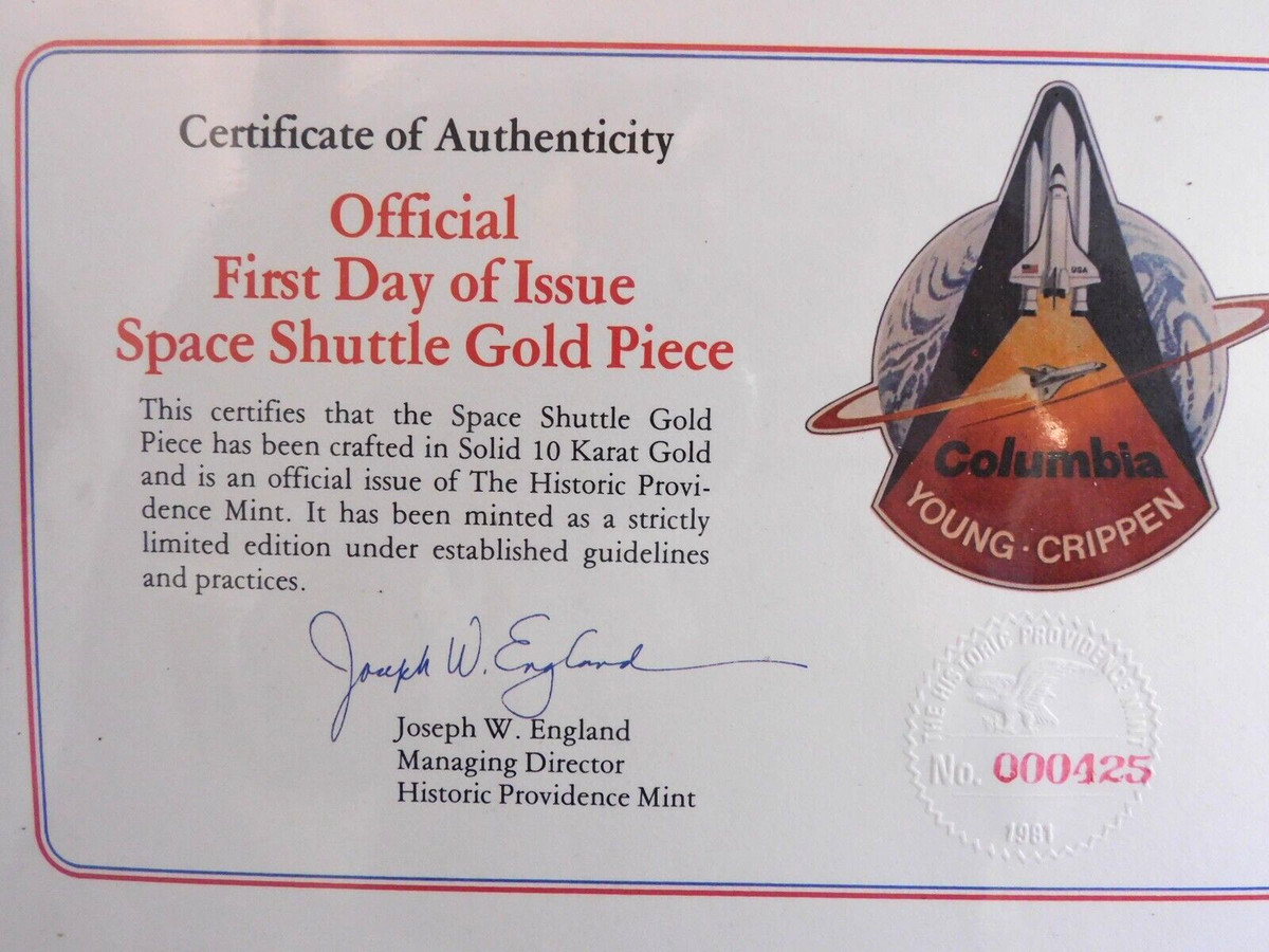 Space Shuttle First Day Issue Value