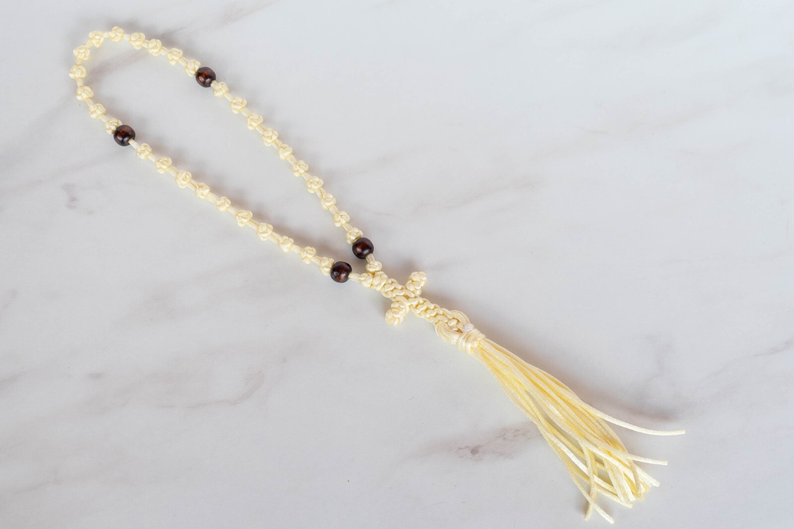 33 knots Ecru with wooden beads chotki, Religious Orthodox Christian ...