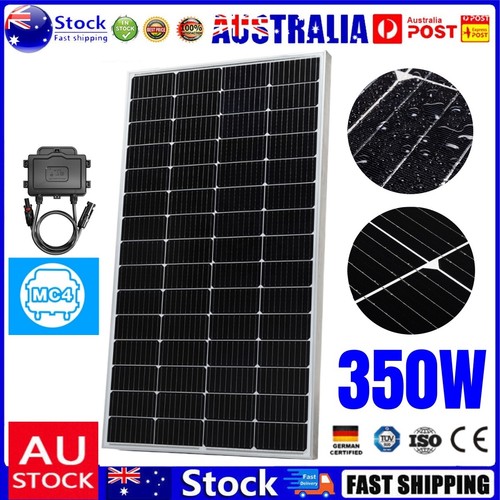 12V 350W Fixed Solar Panel Kit Mono Generator Caravan Camping Charger ...