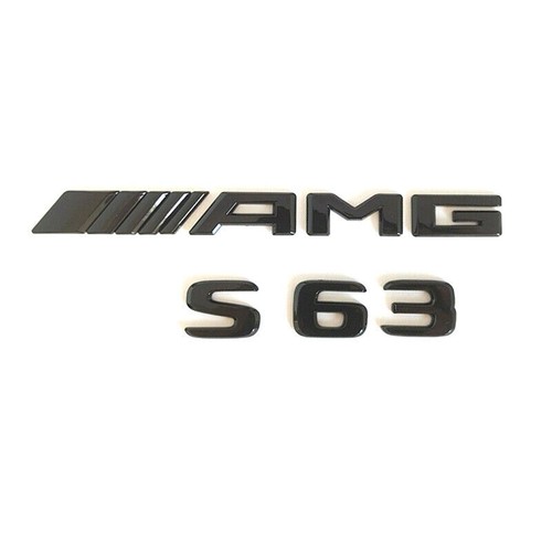 NEW S63 AMG Emblem GLOSS BLACK Rear Trunk Badge Nameplate fOR Mercedes ...