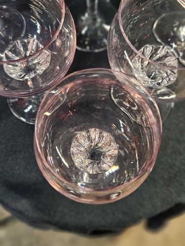 7 Hand Blown Pink Crystal Sasaki Coronation Glasses | eBay