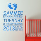 Personalised new baby wall sticker quote nursery bedroom custom decal ...