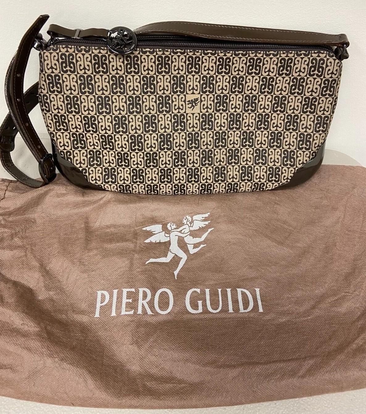 PIERO GUIDI SIGNATURE MONGRAM CANVAS LEATHER STRAP BR… - Gem