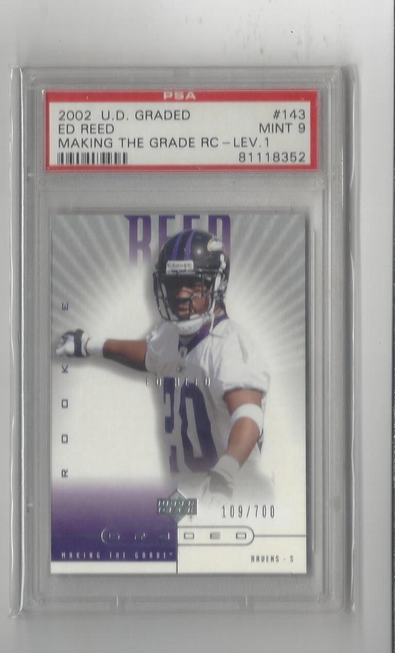 2002 UD Graded #143 Ed Reed Rookie RC Ravens 109/700 - PSA 9 | eBay