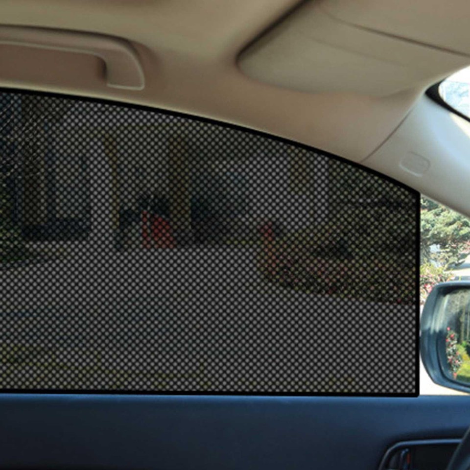 2pcs Car Side Window Mesh Film Windshield Net Sun Shade Sticker UV ...