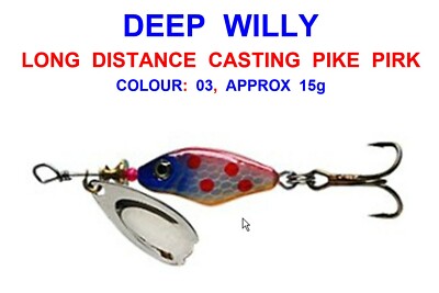 DEEP WILLY 03 PIKE SPINNER BAIT 15g DISTANCE CASTING SPINNING BLADE ...