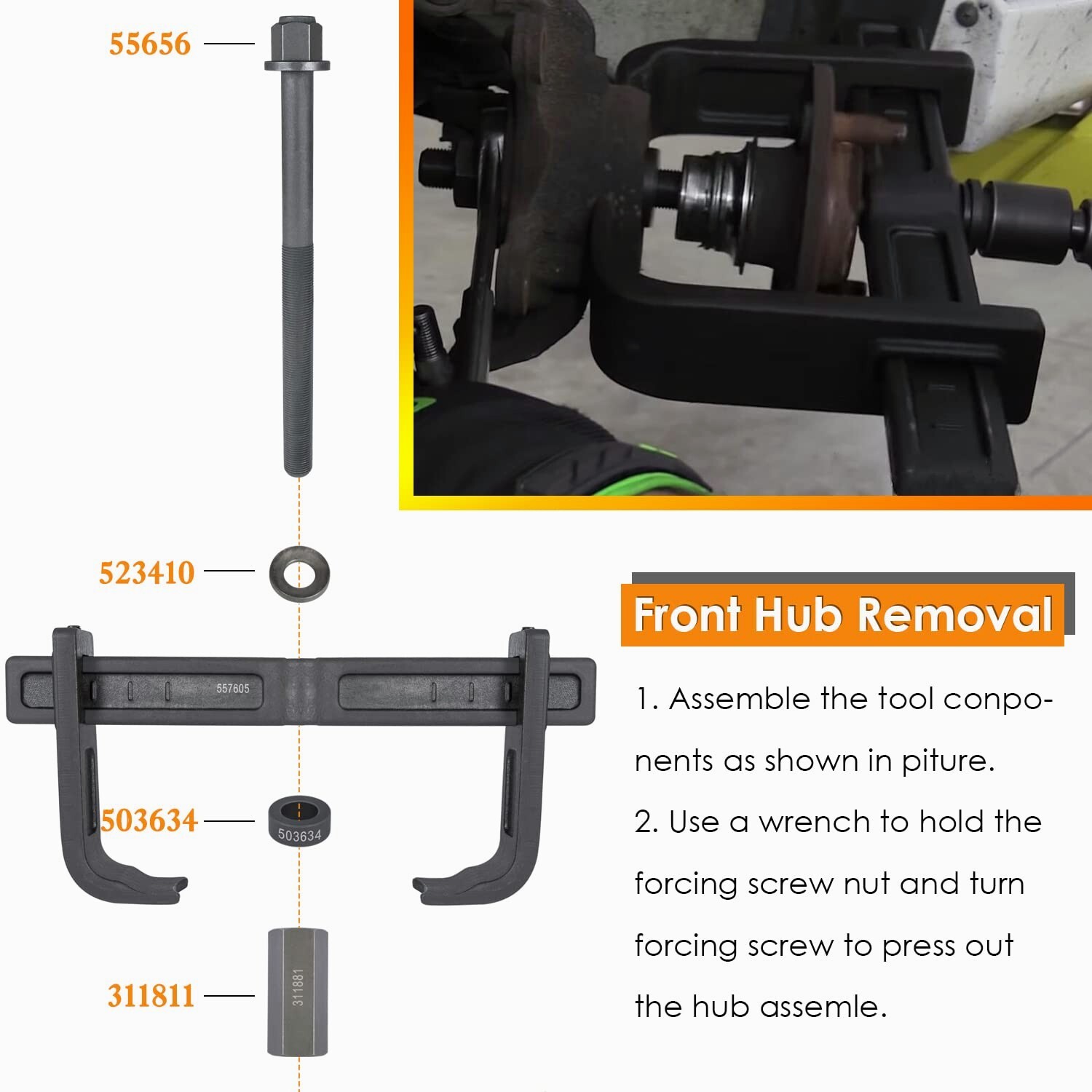 6575 Hub Grappler Kit for on Vehicle Wheel Hub and Bearing Removal ...