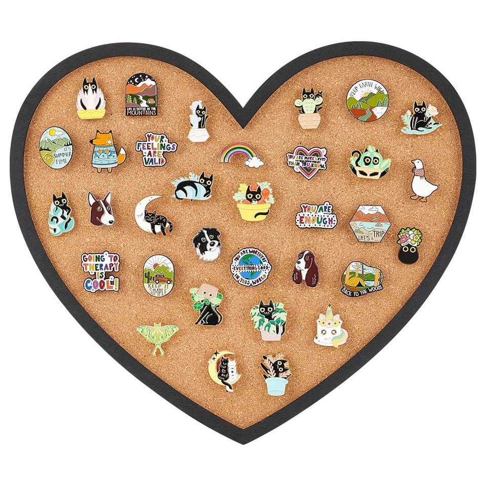 Pin Board Heart Cork Board Bulletin Display Board, 0.8inch Thick Wall ...