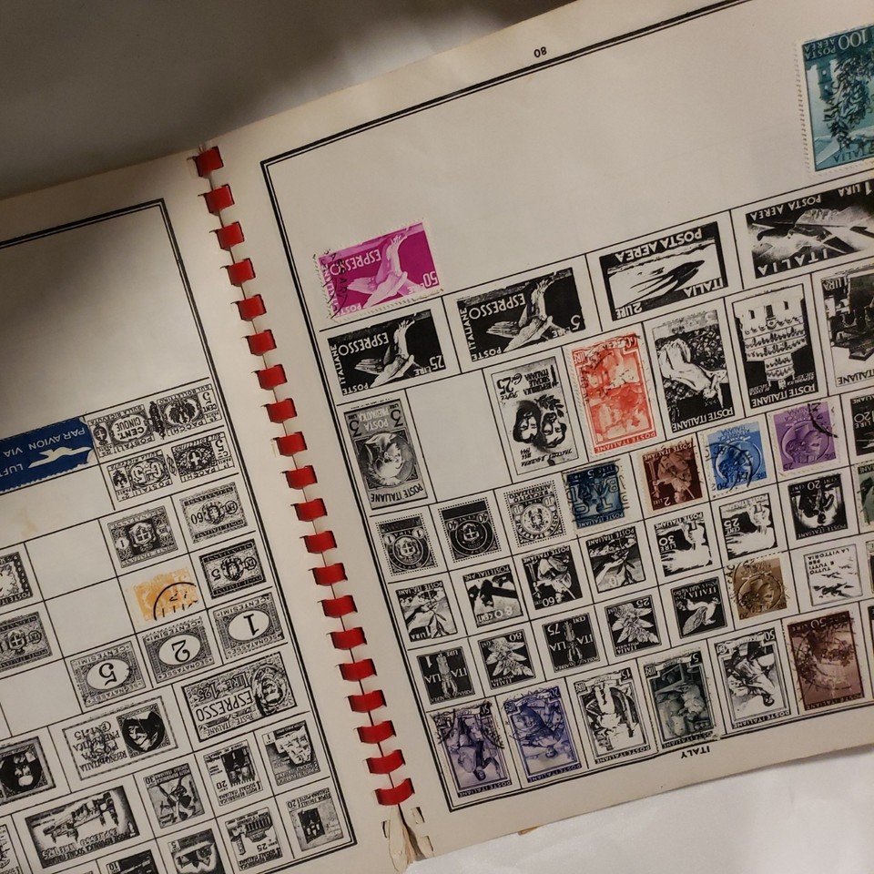 Vintage The Majestic Stamp Album Book With Stamps + liberty stamp album ...