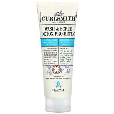 2 X Curlsmith, Wash & Scrub Detox Pro-Biotic Shampoo, All Hair Types ...