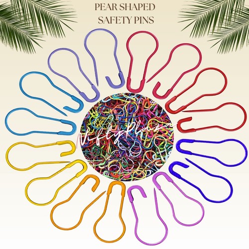 NiftyPlaza 100 Pcs Safety Pins, Pear Shape Bulb Stitch Markers Assorted ...