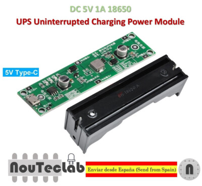 TYPE-C USB 5V UPS Uninterruptible Power Supply 18650 Lithium Battery ...