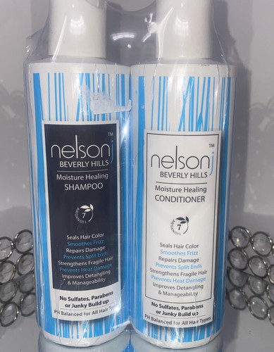 SET: Nelson J Beverly Hills Moisture Healing Shampoo & Conditioner 8 oz ...