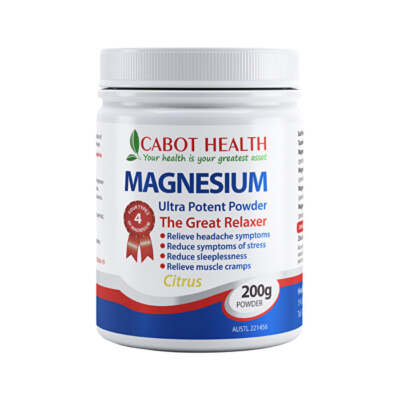 Cabot Health Magnesium Ultra Potent Citrus Powder 200g | eBay