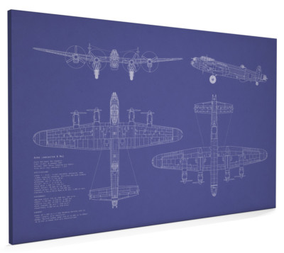 Avro Lancaster Bomber Blueprint Box Canvas and Poster Print (133) | eBay