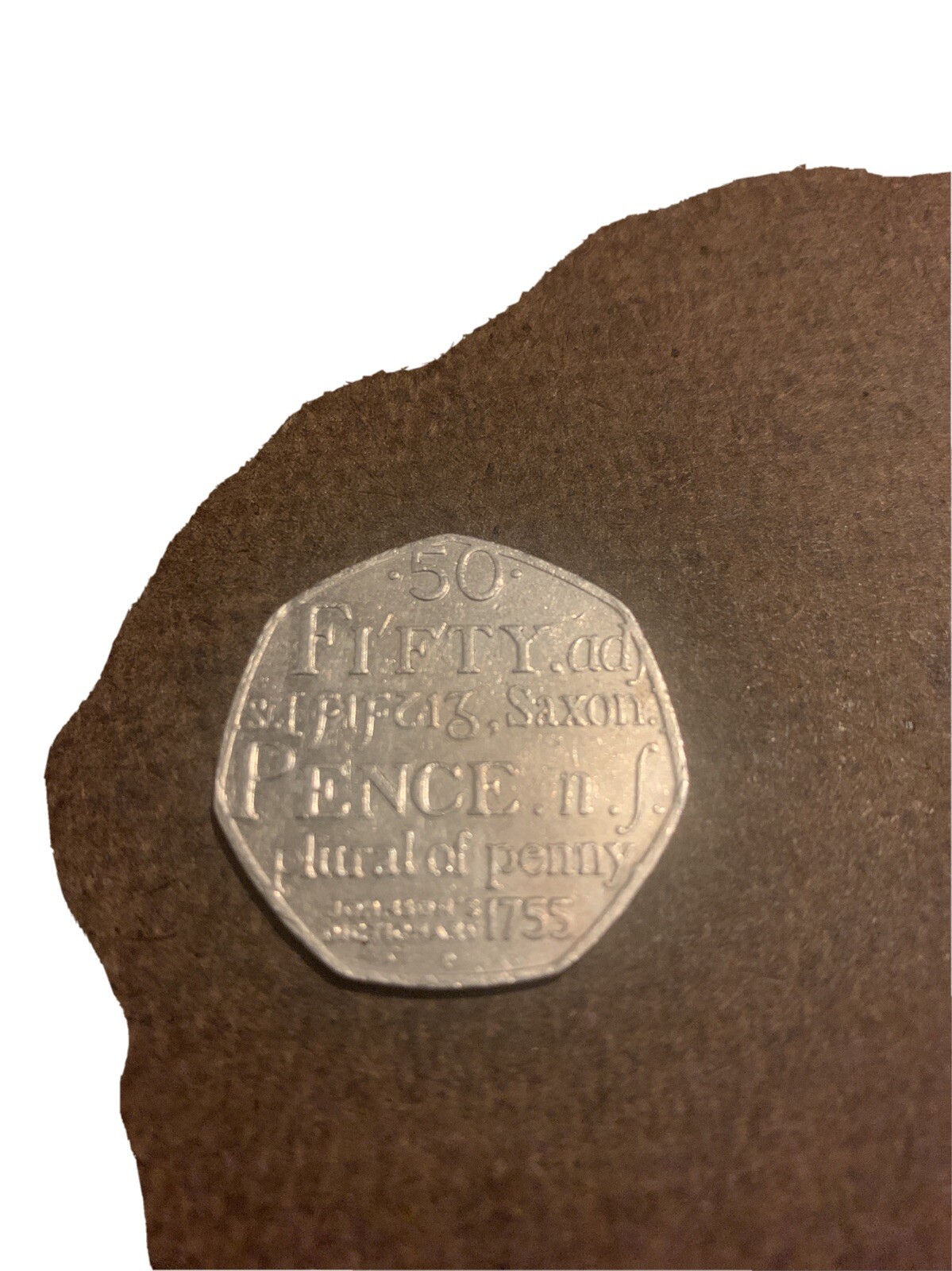 Rare 50p Fifty Pence Coin Johnson's Dictionary 1755 Saxon Plural of ...