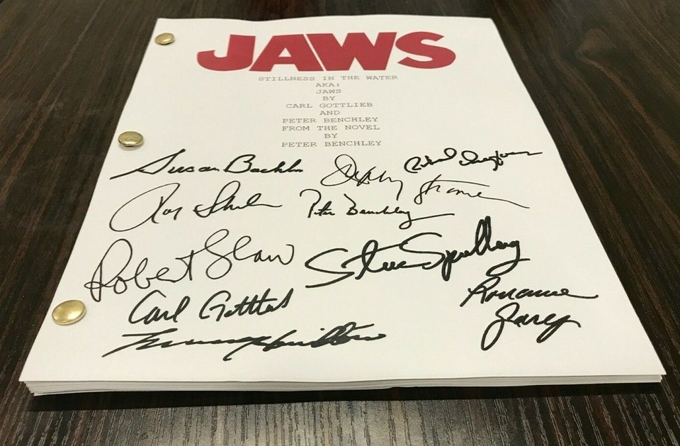 Jaws Movie Script Signed Autographed Reprint Full Screenplay Full ...