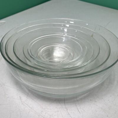 DURALEX France Nesting Graduated Clear Glass Bowl Set 8 Piece Food Prep ...