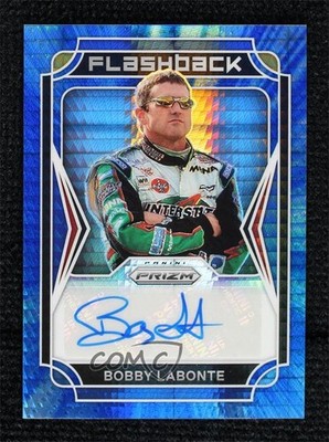2022 Prizm Flashback Blue & Carolina Hyper 34/50 Bobby Labonte Auto HOF ...