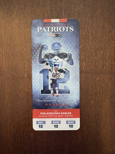 RARE Tom Brady GOAT Commemorative Ticket Retirement Game 9/10/23 Eagles ...