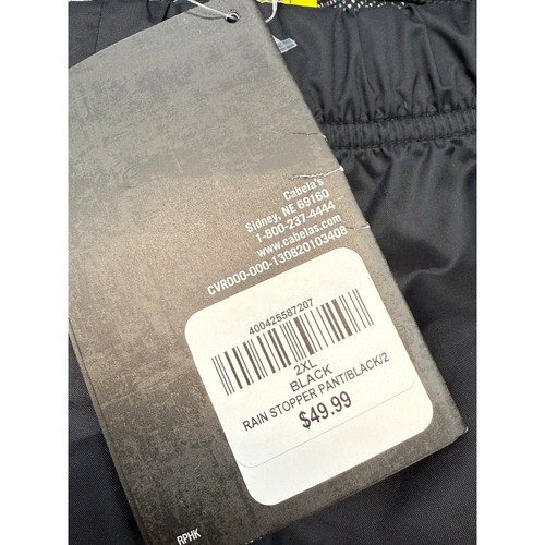 New with Tags Cabela's Black Rain Stopper Pants 2XLT | eBay