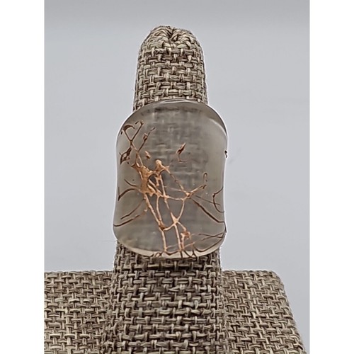 Ring Size 7 Acrylic White Rose Gold Squiggly Lines | eBay UK