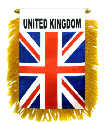 1 Dozen United Kingdom Mini Banner Flag 4x6in Rear view Mirror Flag | eBay