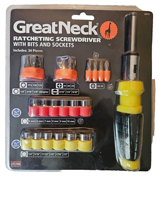 New Great Neck Ratcheting Screwdriver with bits so kets New-sh | eBay