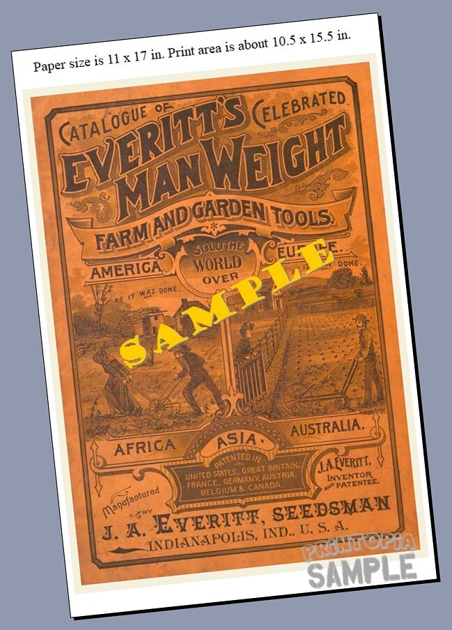 Everitt's Celebrated Man Weight Farm + Garden Tools (1875) * Quality ...