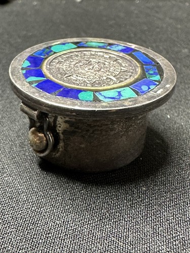 Vintage 925 Silver Taxico Lapis Snuff Box with Mayan Calendar | eBay