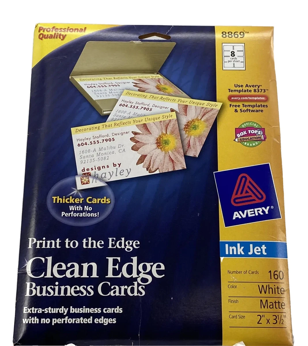 Avery Business Card Template 8373