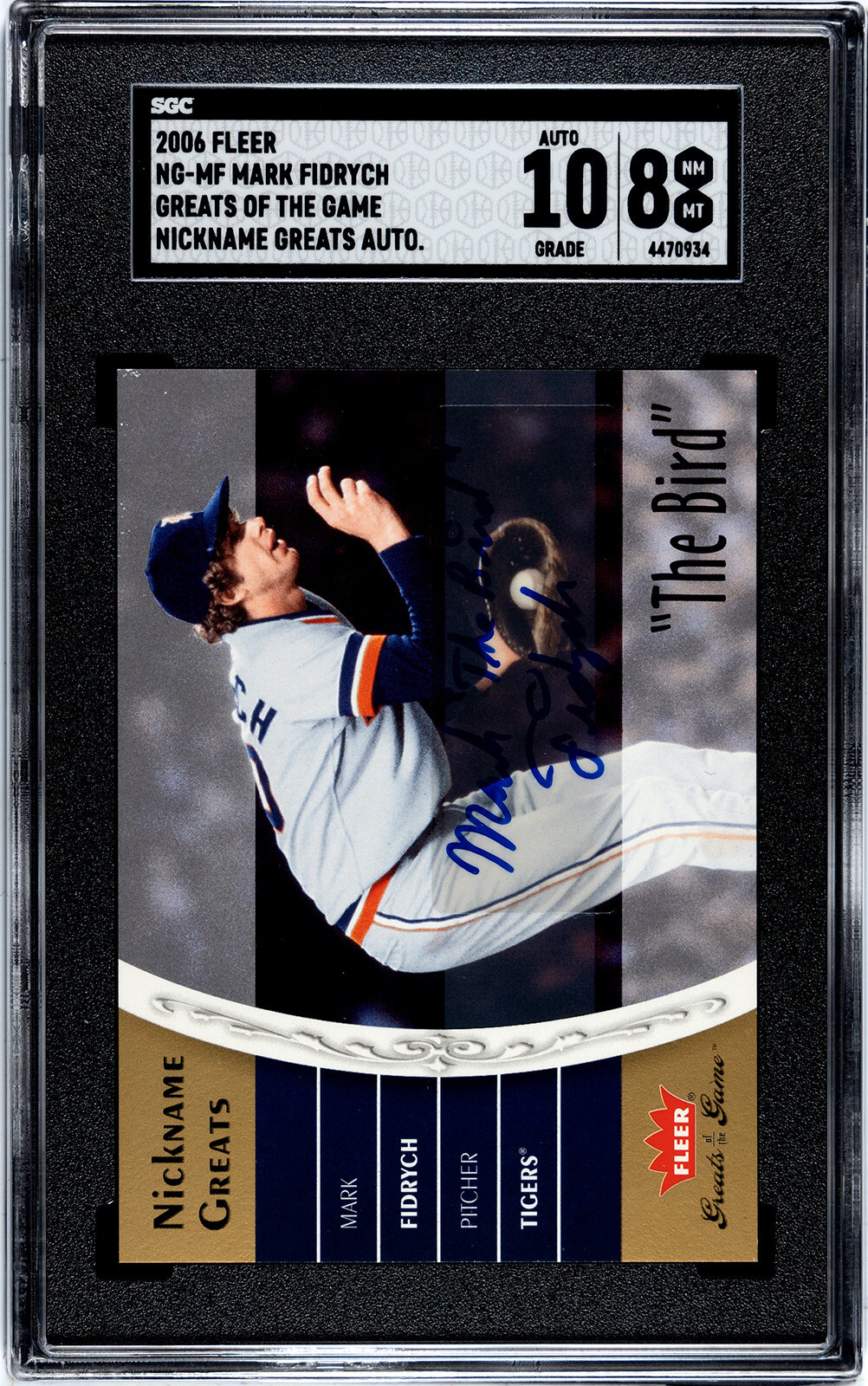 2006 Fleer Greats of the Game Autograph Mark Bird Fidrych Tigers SGC ...