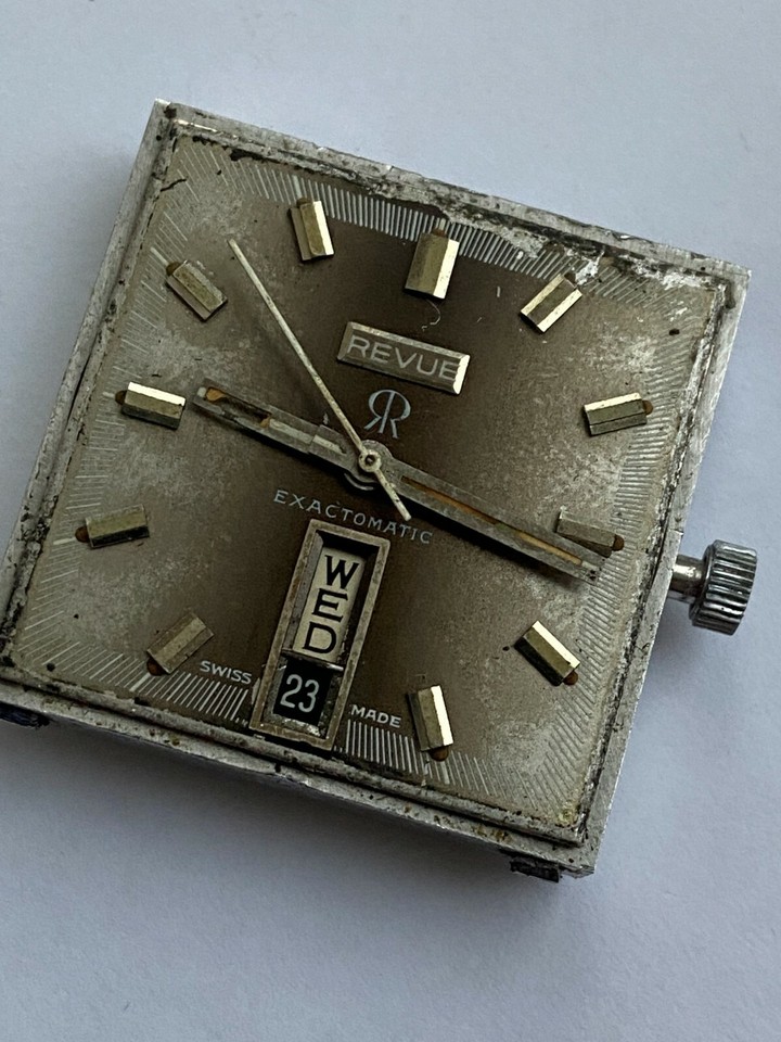 Vintage RARE Men WATCH REVUE EXACTOMATIC DAY DATE AUTOMATIC SWISS MADE ...