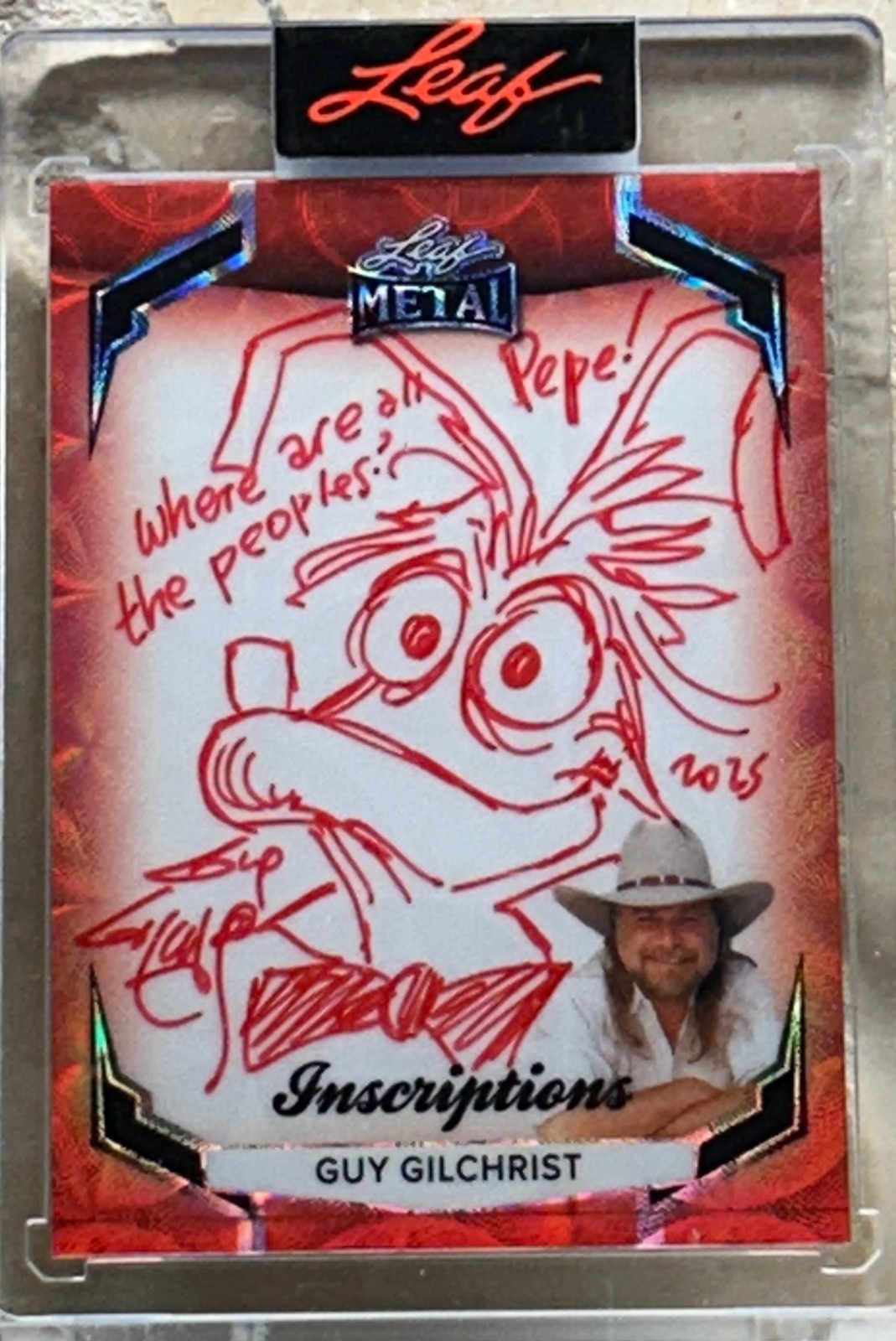 2025 Leaf Metal Autentics PEPE Sketch Inscriptions GUY GILCHRIST Auto 2 ...