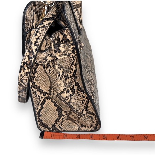 Snakeskin Print Tote Bag Structured Satchel Faux Leather Shoulder Purse ...