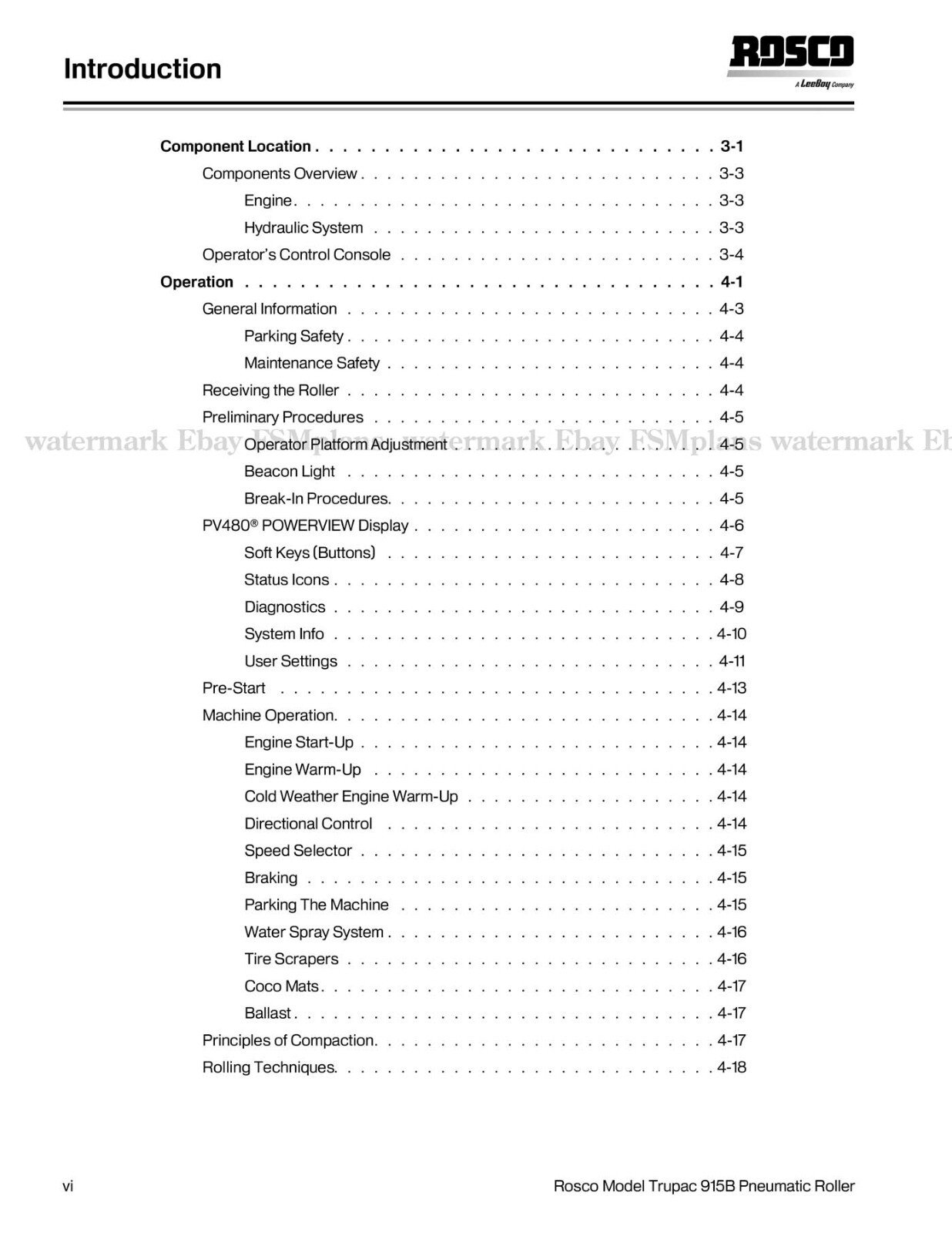 Rosco LeeBoy Trupac 915B Asphalt Roller Operation Maintenance Parts Manual | eBay
