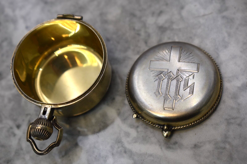 Antique Sterling Silver Pyx, Host Box, All Sterling Silver (CU922 ...
